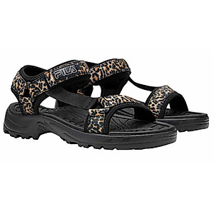 Fila Women's Strap Sandal (Leopard Print, 11)