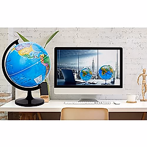 Exerz 12" World Globe - Political Map Educational Globe - DIY Self Assembled School Globe for Classroom