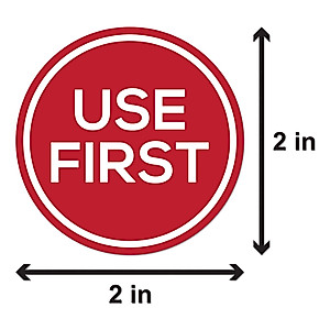 Use First Stickers (2 inch, Red, Round - 300 Labels) Circle Dot Use First Stickers for Retail, Quality Control, and Storage