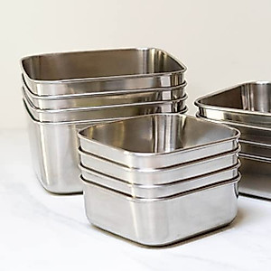 U-Konserve Stainless Steel Food Storage Bento Box Container, Leak Proof Silicone Lid Dishwasher Safe - Plastic Free (50oz Clear)