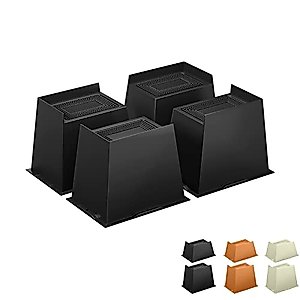 Jeethemy Bed Risers, 6-inch Furniture Risers for Desk/Couch/Sofa/Table and Chair Leg Lifts,Widen and Enlarge The Design Heavy Duty Set of 4, Supports up to 6600 lbs,XL Rectangle Black