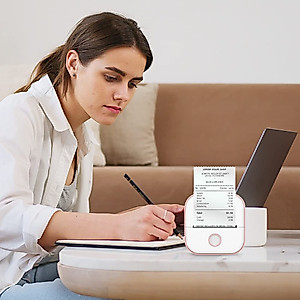 Mini Pocket Printer, New Upgrade Fast Printing Portable Mini Thermal Printer, Wireless Bluetooth Photo Printer Portable Sticker Printer DIY Scrapbook (White Printing Paper Non-Adhesive *3)