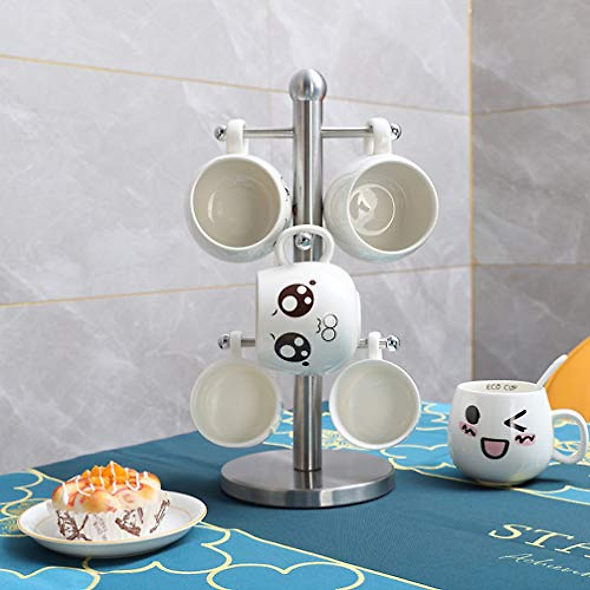 BESPORTBLE Mug Holder Tree, 1pc Stainless Steel Household Cup Drying Storage Rack Holder Stand Creative Cup Organizer for Home Coffee Counter Bar