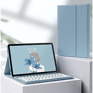 Keyboard Case for Lenovo Tab M10 Plus 3rd Gen 2022 Release, Round Keys Detachable Wireless Bluetooth Keyboard Case for (Model: TB125FU / TB128FU / TB128XU), Teal