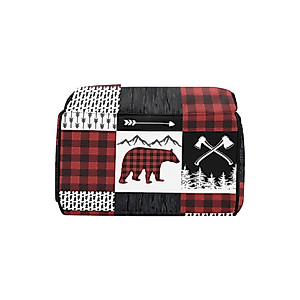 Liveweike Buffalo Plaid Bear Deer Personalized Diaper Bag Backpack Custom Name Daypack Large Mommy Bag for Teen Girl Boy Student