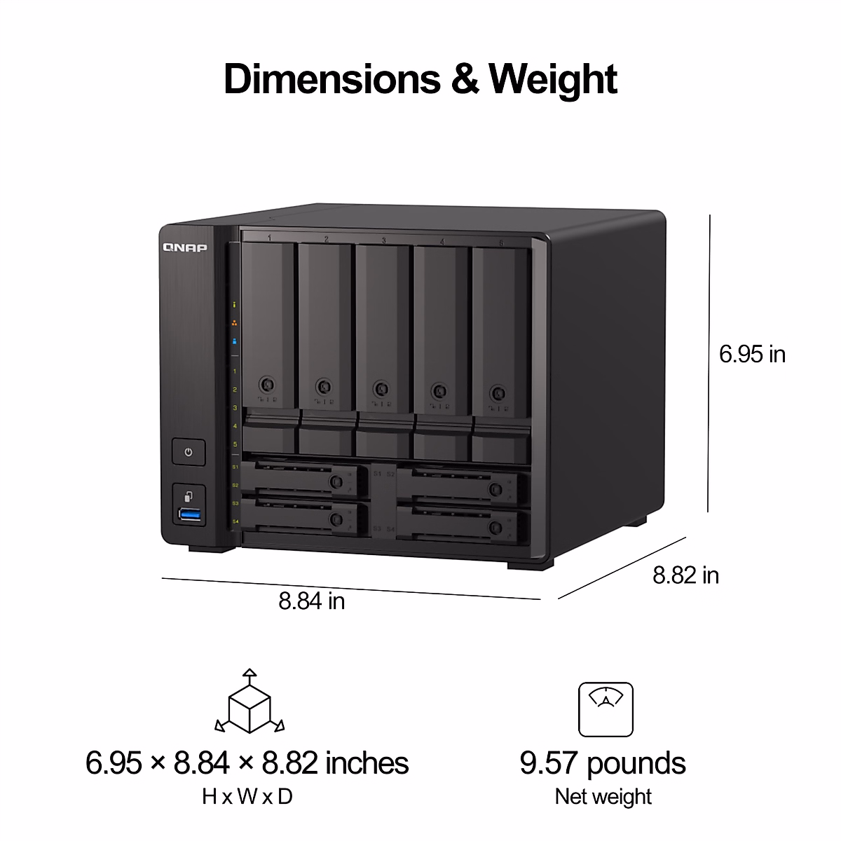 QNAP TS-h973AX-32G 9-Bay QuTS Hero NAS with 10GbE/2.5GbE Connectivity