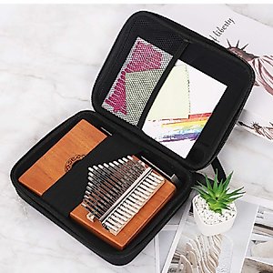 Miwayer Thicken 17-Keys/21-Keys Kalimba Case,Thumb Piano Bag Shockproof Waterproof,Kalimba Storage Bag Musicial Instrument (17-Keys Regular)