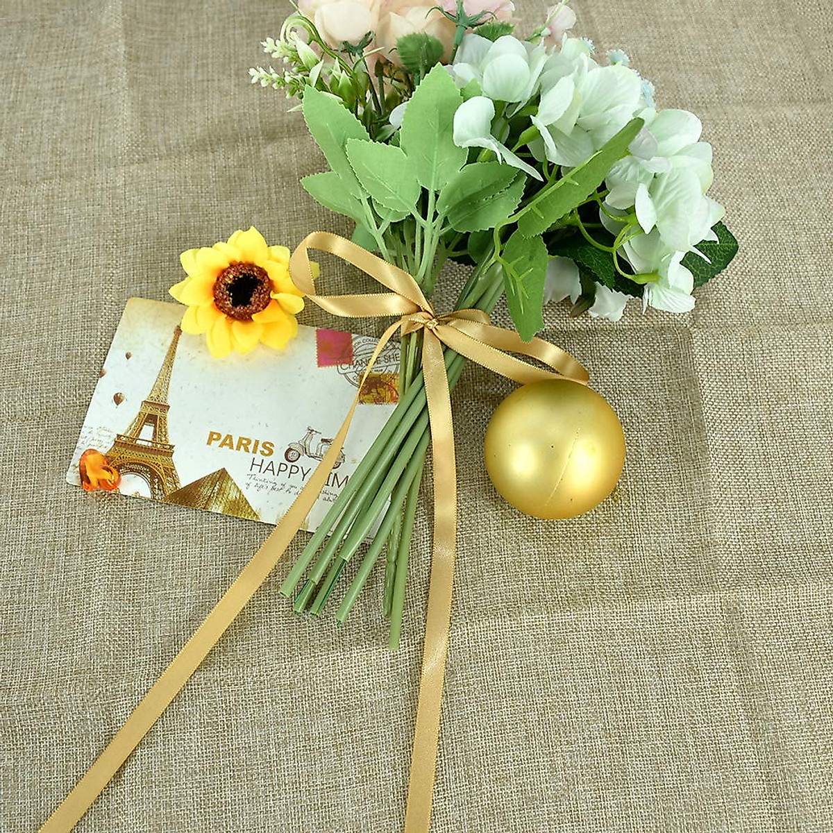 TONIFUL 3/8 Inch x 100yds Gold Satin Ribbon Thin Solid Fabric Ribbons Roll for Gift Wrapping Invitation Floral Hair Balloons Craft Sewing Party Wedding Popsicles Decoration Valentine's Day Bouquet