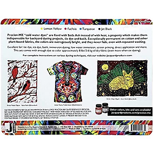 Jacquard Procion MX Dye 8 Color Set - Cold Water Dye - 2/3 oz - Permanent and Washfast Fiber Reactive Dye