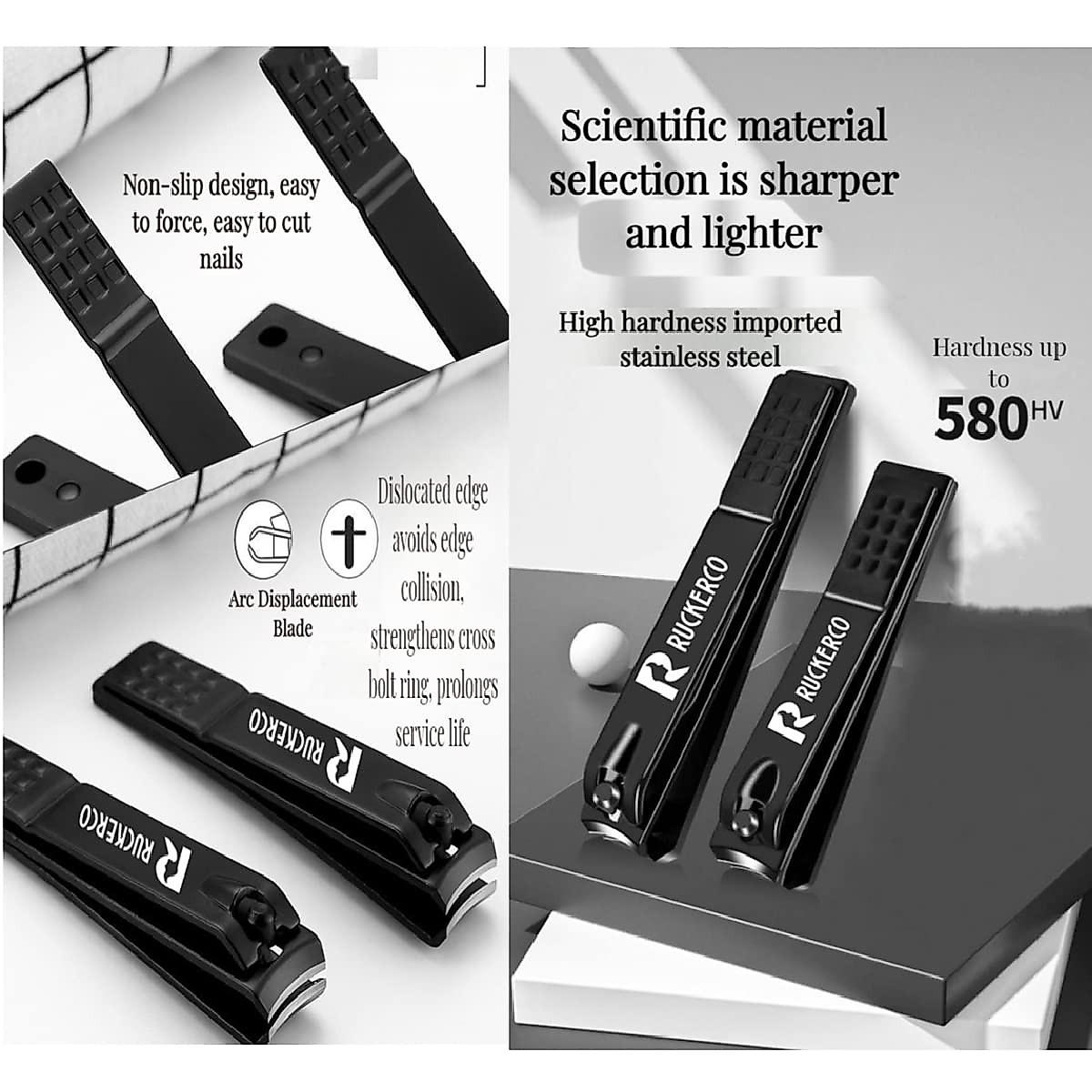 Nail clippers set matte stainless steel 2 pcs fingernail clippers &slant edg Toenail Clipper Cutter Metal Case .The best gift nail clippers for men and women