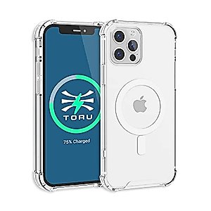 TORU MX Slim for iPhone 12 / iPhone 12 Pro Magnetic Case, Compatible with Magsafe, Hybrid Transparent HD Clear Case with Crossbody Strap, Scratch Resistant, Air Bumper Shock-Absorbing Corners