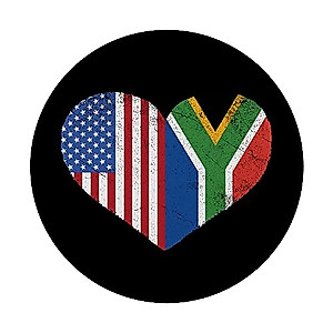 South African American Flag Heart South Africa USA PopSockets Standard PopGrip