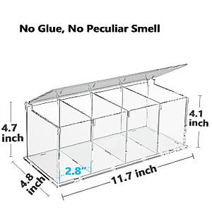 Coffee Capsule Holder Acrylic Box K Cup Holder Coffee Pod Storage Clear 4 Compartment with Lid Organizer Coffee Bar Accessories