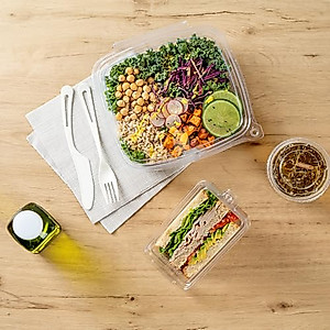 Restaurantware Tamper Tek 7.4 x 3.9 x 3.5 Inch Triangle Take Out Containers 100 Durable Sandwich To-Go Containers - Tamper-Evident Freezable Clear Plastic Sandwich Containers With Hinged Lids