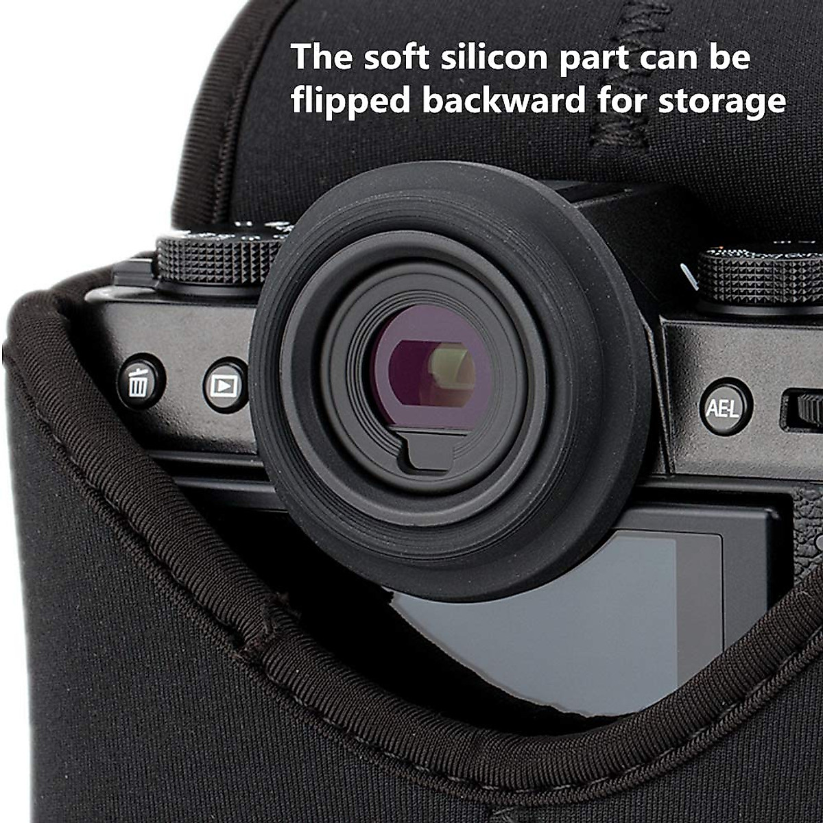 Soft Silicon Camera Viewfinder Eyecup Eyepiece Eyeshade for Fujifilm Fuji X-T30II X-T30 II X-T20 X-T10 Eye Cup Protector Cushion (Hot Shoe Mount Installation)