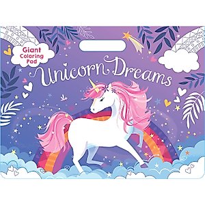 Unicorn Dreams Jumbo Coloring Book for Girls Ages 3 and Up; 11" x 14 ¾" Oversized Sheets; Unicorns, Castles, Fairies, Flowers, Rainbows, and More; Magical Gift