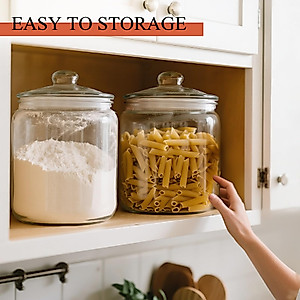 Airtight Glass Jar,Cookie Candy Penny Jar with Leak Proof Rubber Gasket Lid,1 Gallon Clear Round Big Household Multifunctional Storage Container with Silicone Reusable Food Bag for Cookies, Candies