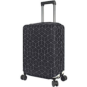 HYPER VENTURE Washable Luggage Cover - Fashion Suitcase Protector Fits 23-26 Inch Luggage (Black Maze, M)