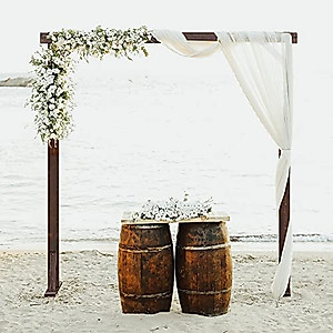 Clumpossom 7.5FT Wedding Arch, Wedding Arbor Backdrop Stand for Outdoor Indoor, Arch for Wedding, Square Wood Arch Wedding Arbor for Ceremony