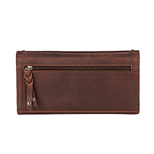 Lady Conceal Hope RFID Leather Laced Wallet (Dark Mahogany)