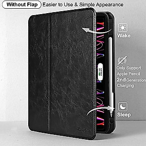 Zinibri iPad Pro 11 Inch Case, iPad Pro 11 Inch Cover, iPad Pro 11 Case 2022 2021 4th 3rd Generation with Pencil Holder, PU Leather,Multi-Angles,Auto Sleep/Wake Cover Case for iPad Pro 11", Black