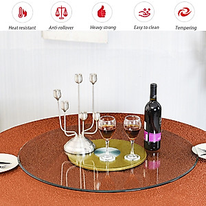 Dxcaicc Dining Table Glass Turntable,Glass Lazy Susan Turntable Dining Table,Round Tempered Glass with Silent Bearing centerpieces,Steady Swivel Dining Table Glass Serving Tray,C,80cm