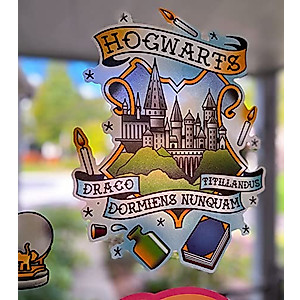 Conquest Journals Harry Potter Dreaming of Hogwarts Window Clings, Over 40 Individual Window Clings Celebrating Hogwarts, Reusable, No Residue