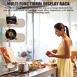 Solid Wood Cookbook Stand, Handmade Wooden Cookbook Holder, Portable Cook Book Stand for Kitchen Counter, Super Lightweight Recipe Book Holder for Display Stand, Home Decor Book Reading Stand