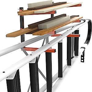 Ultrahaus 3 Pack Metal Lumber Storage Rack, Heavy Duty Steel, Wall Mounted, 3 Level Wood Storage System