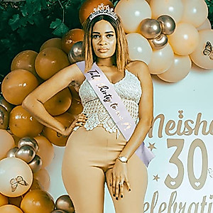 CIEHER 30th Birthday Headband + 30th Birthday Sash Talk Thirty to Me, 30th Birthday Decorations for Women 30th Birthday Crown 30th Birthday Gifts for Her Happy 30th Birthday Party Supplies