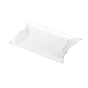 Ezek 20pcs Clear Pillow Gift Boxes 5 x 4.1 x 1.6 inches Transparent Container for Present Ornaments Jewelry Accessories Flowers Christmas Wedding Birthday Party Baby Shower Favors.