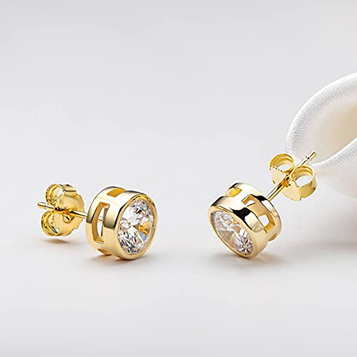 Orgrimmar 14K Gold Earring Backs Yellow Ear Locking for Stud Ear Rings (3 Pairs)