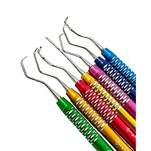 7PC HIGH Grade Gracey Curette Scaler Multicolor PERIODONTAL Dental Instruments (CYNAMED)