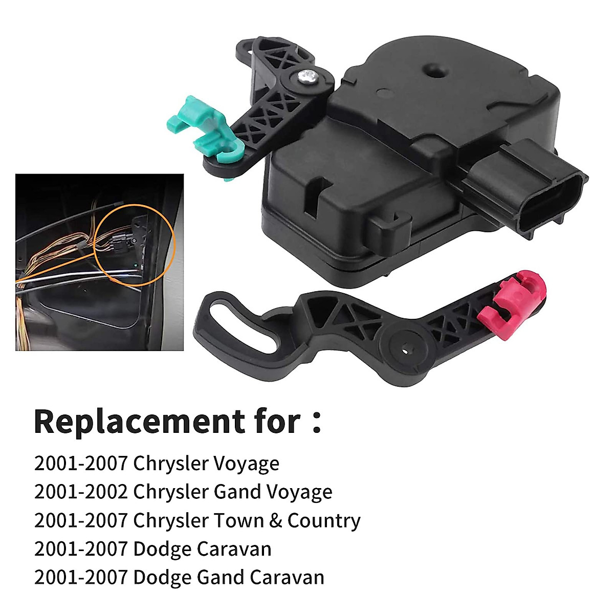 Door Lock Actuator Motor Left Right Side Sliding Door Latch Replacement for 2001-2007 Chrysler Voyager Gand Voyager Town Country, Dodge Caravan Grand Caravan | Replace 4717960AC 4717961AA 4717961AB