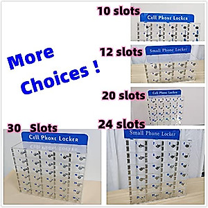 Zinging life No Confused for Each Key Clear Cell Phone Locker Box with Door Locks and Keys Wall-Mounted Cell Phones Storage Cabinet Pocket Storage Locker Box for Office Classroom