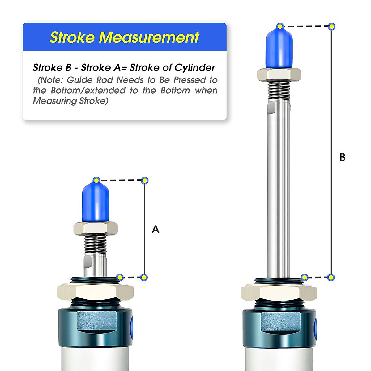 TAILONZ PNEUMATIC 25mm Bore 150mm Stroke Air Cylinder Double Action with Y Connector and 2Pcs 6mm Fitting MAL25x150
