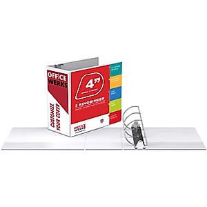 Performore 3 Ring Binder, Professional Angle D Ring Binder 4 Inch, Presentation Folder for Standard Pages 8.5 x 11 with Pockets, Crystal Clear View White Binder (2 Pack)