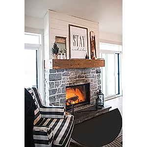 63″x37″ Extra Large Extra Thick Half Round Fireproof Fireplace Mat Hearth Rug - Fire Flame Resistant Floor Covering Protection Pad Non-Slip Floor Protector - Fire Retardant Fiberglass Carpet