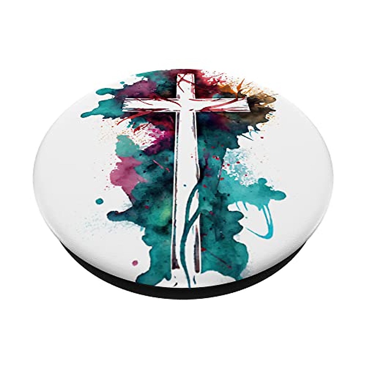 Christian Cross Watercolor Illustration PopSockets Swappable PopGrip