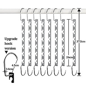 8 Pcs Space Saving Hangers Magic Hangers Metal Heavy Duty Hooks Closet Clothing Hanger Organizer, 10 inch