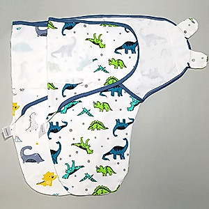EYL Baby Swaddle Blanket Wrap for Newborn Boy and Girl Adjustable Infant Swaddle Sack Set, 0-3 Months, 2 Pack (Dinosaur, Small)