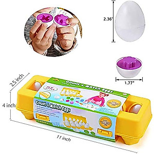 XINXIYAN Matching Eggs Toys for Toddlers 1 2 3 Year Old Boys Girls Kids Learning Educational Color Egg Shape Toy Easter Baskets for Baby Boy