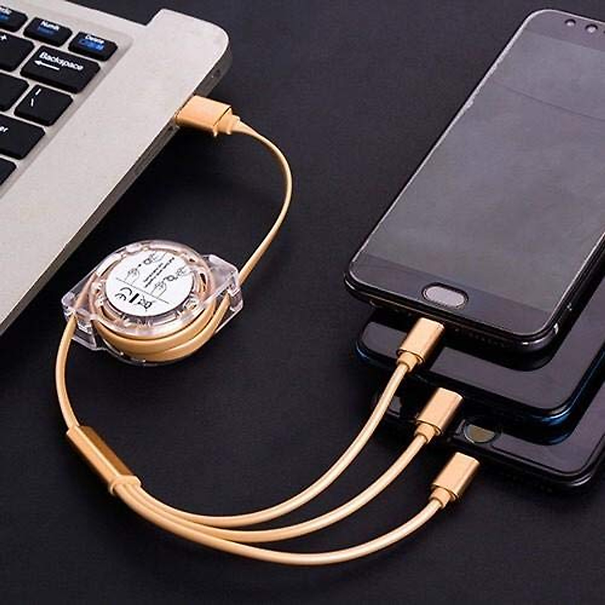 BoxWave Cable Compatible with Oculus Quest (Cable AllCharge miniSync, Retractable, Portable USB Cable for Oculus Quest - Jet Black