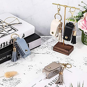 4 Set Travel Bottle Keychain Holder Hand Sanitizer Holder with Clear Refillable Bottles, 30 ml Transparent Empty Plastic Bottles Containers Tassel Refillable Bottle Holder Keychain for Lotion Liquids