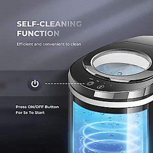 TRUSTECH Ice Maker Machine for Countertop, Automatic Ice Makers Countertop Self Cleaning, 9 Cubes Ready in 6 Mins, 26 lbs in 24 Hours, Perfect for Home/Kitchen/Office, Ice Scoop&Basket, Black