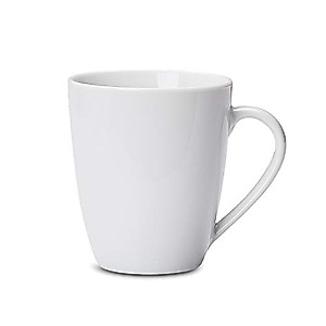 AmazonCommercial 12-Piece Porcelain, 12 Oz. Coffee Mug Set, White