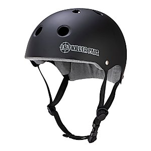 187 Killer Pads Pro Skate Helmet with Sweatsaver Liner, Black Matte, Large