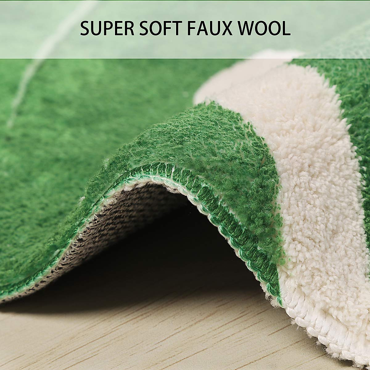 LIVEBOX Nursery Rug 35.5"x44" Washable Kids Rug for Bedroom, Green Leaf Shaped Area Rug Soft Cute Children Play Carpet Non-Slip Baby Playroom Rug for Toddler Tent