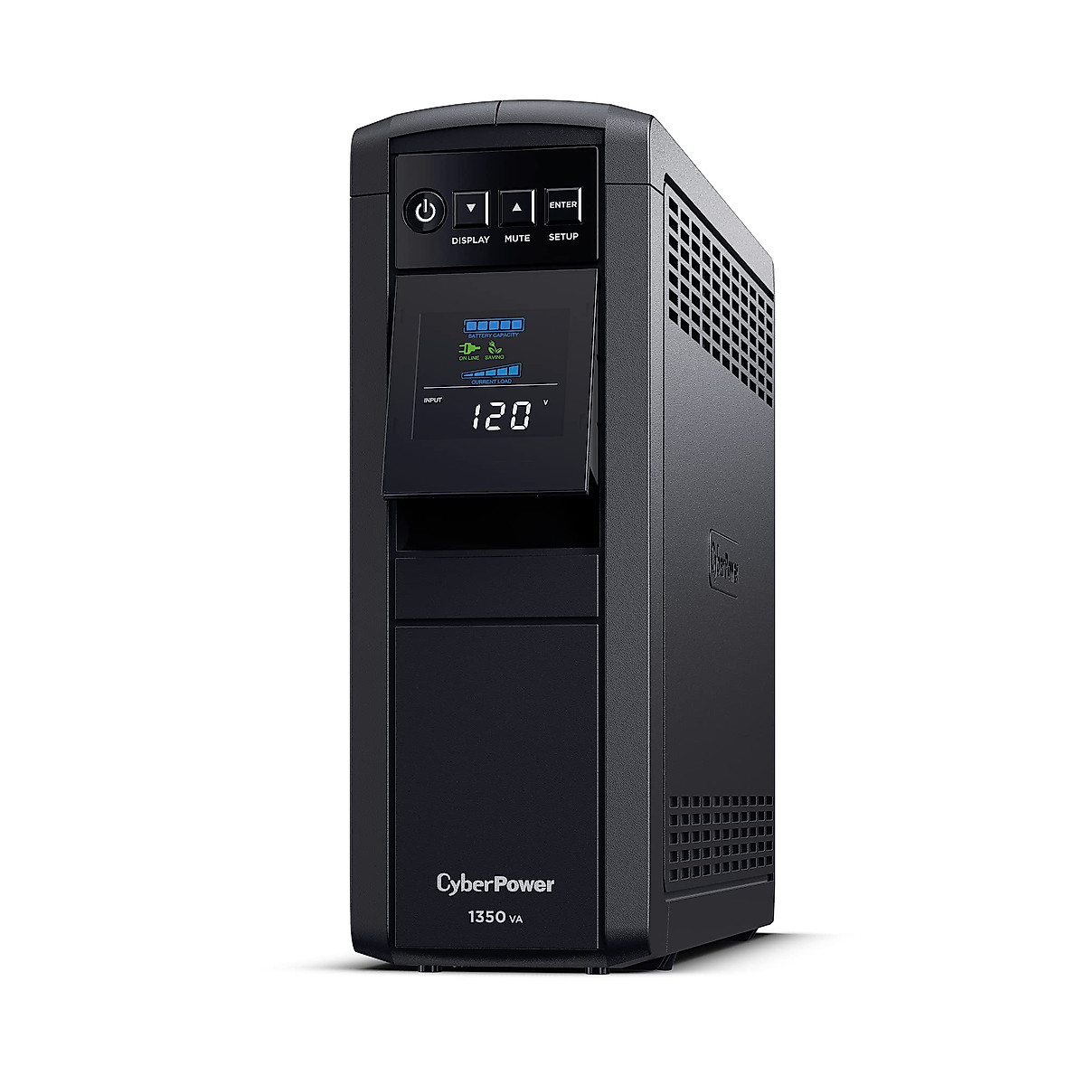 CyberPower CP1350PFCLCD PFC Sinewave UPS System, 1350VA/880W, 12 Outlets, AVR, Mini-Tower