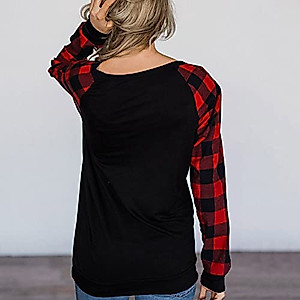 Women's Valentines Tops Happy New Year Shirts Stocking Stuffers for Teens Long Sleeve Shirts for Women Black